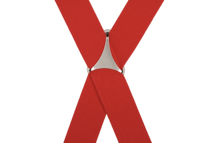 Red Braces Heavy Duty Clips| Bright Red Braces - Gents Shop